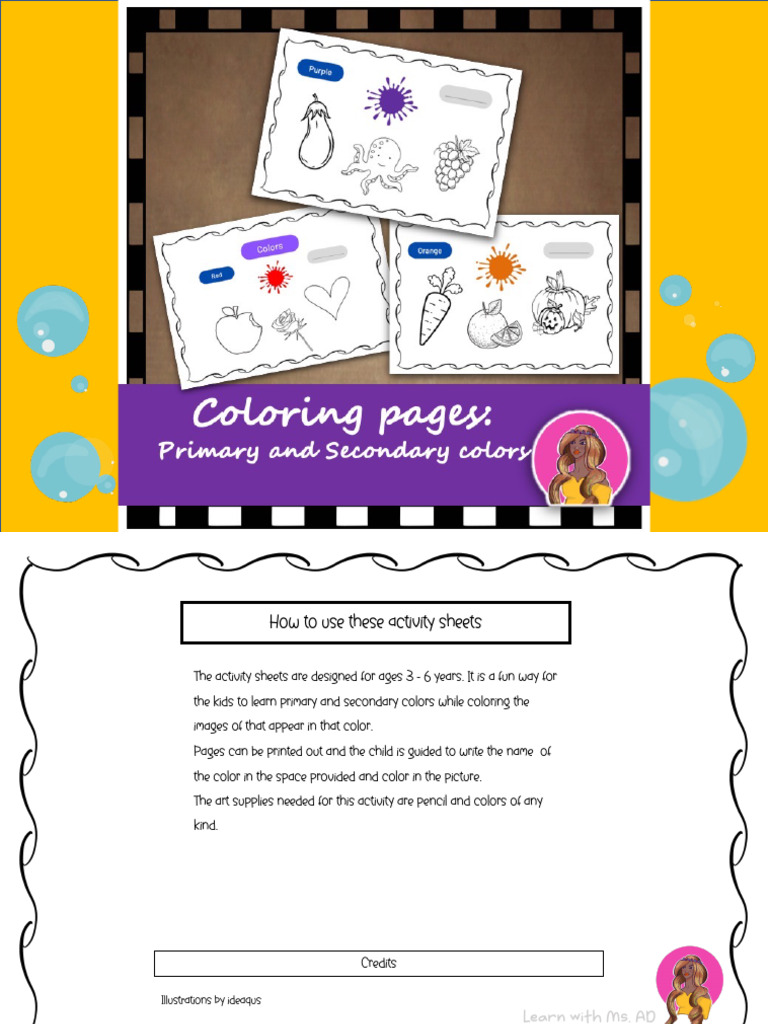 Coloringpagesprimaryandsecondarycolors-1 (4) | PDF