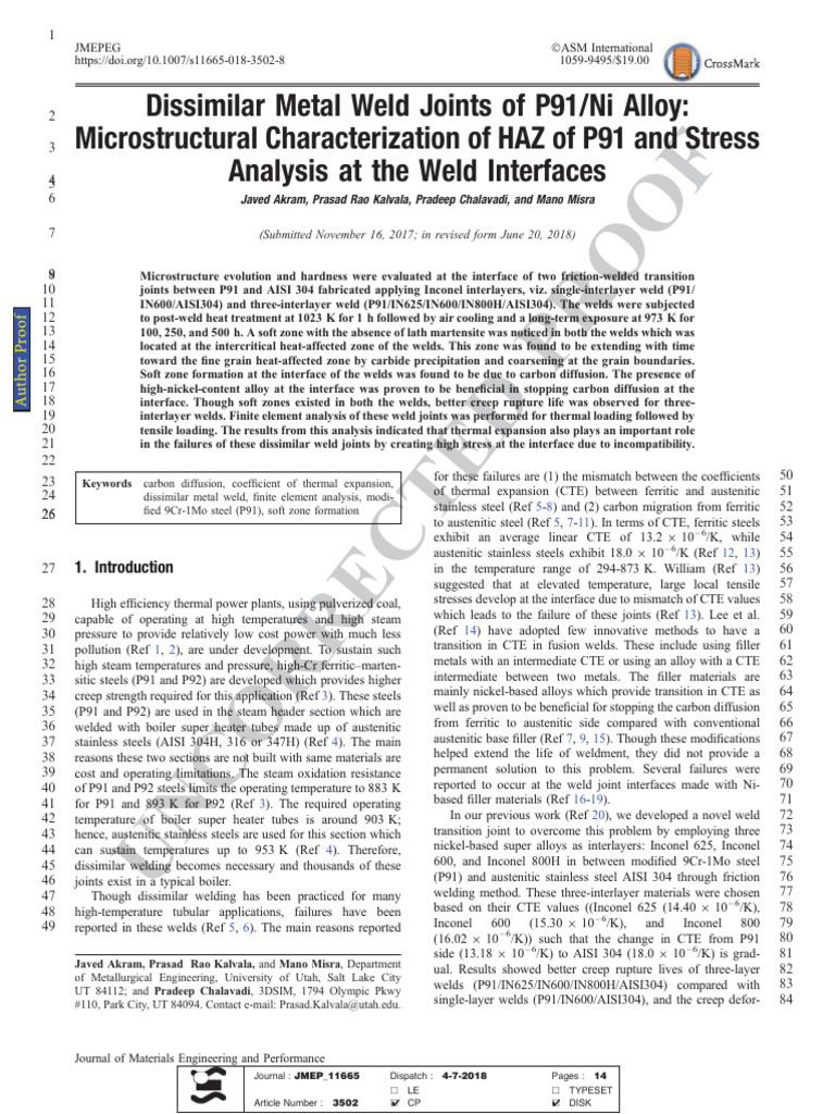 Dissimilar Weld Problems | PDF | Heat Treating | Thermal Expansion