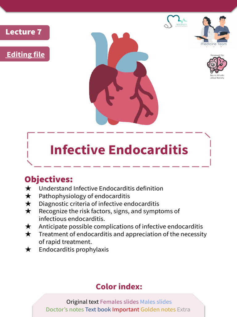 Infective Endocarditis Overview and Management | PDF | Medical ...