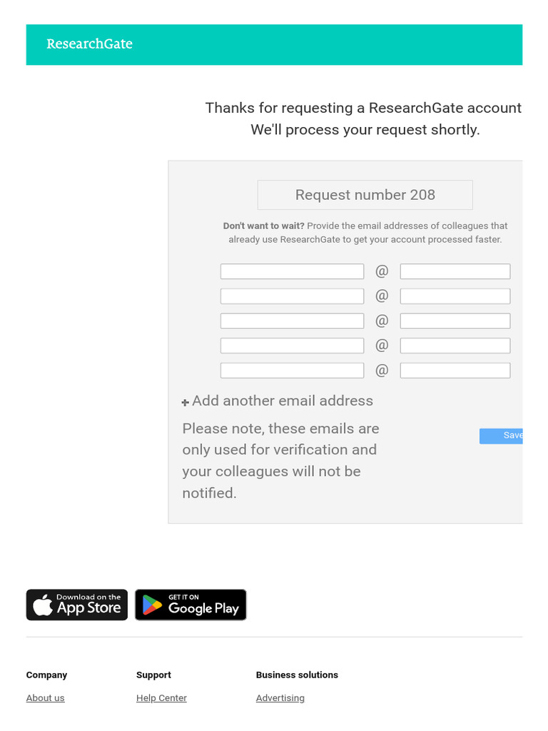 ResearchGate Account Request Process | PDF