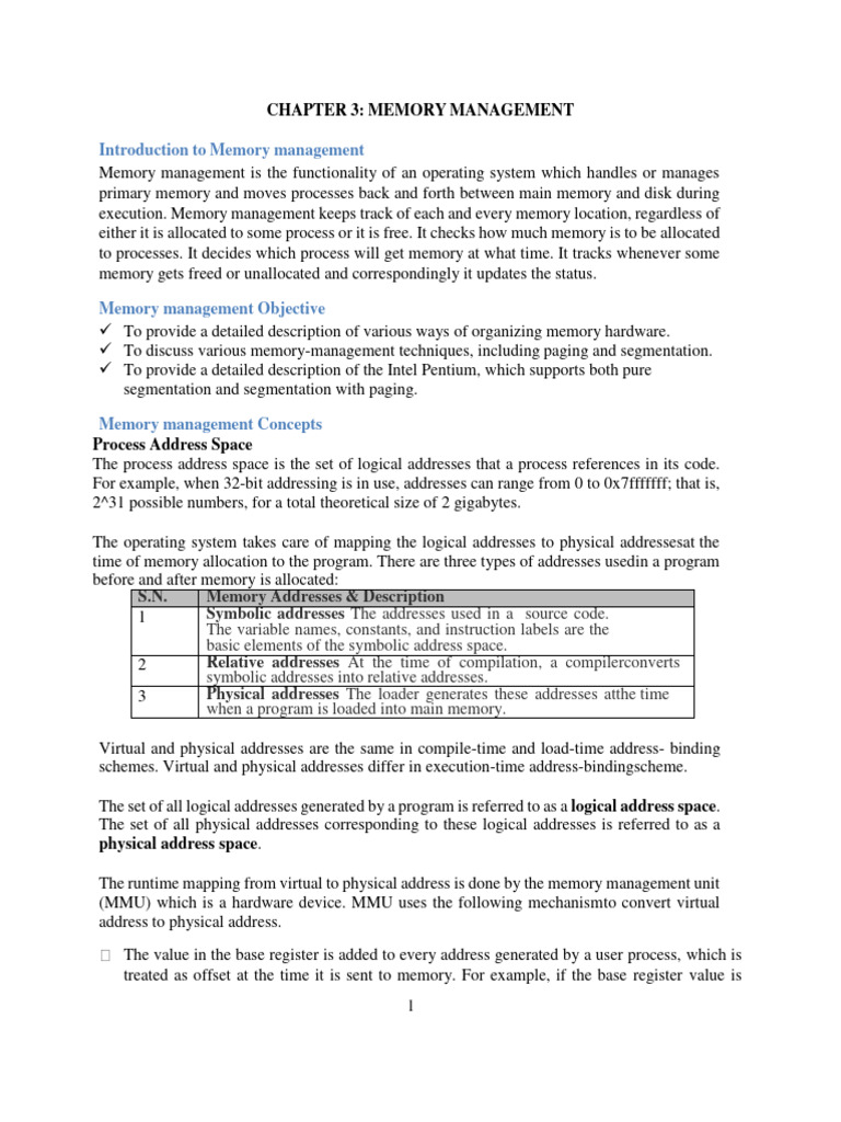 Chapter 3 Memory Management | PDF | Computer Data Storage | Library (Computing)