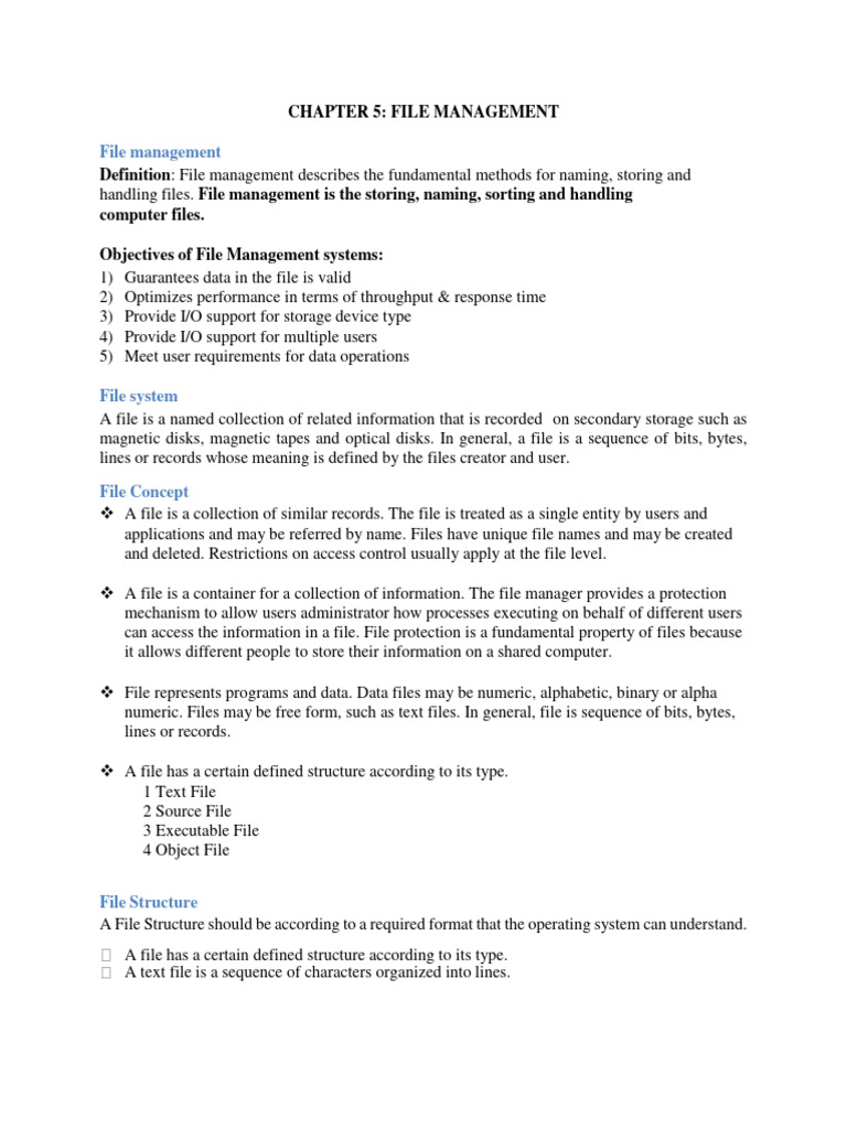 Chapter 5 File Management | PDF | Computer File | File System