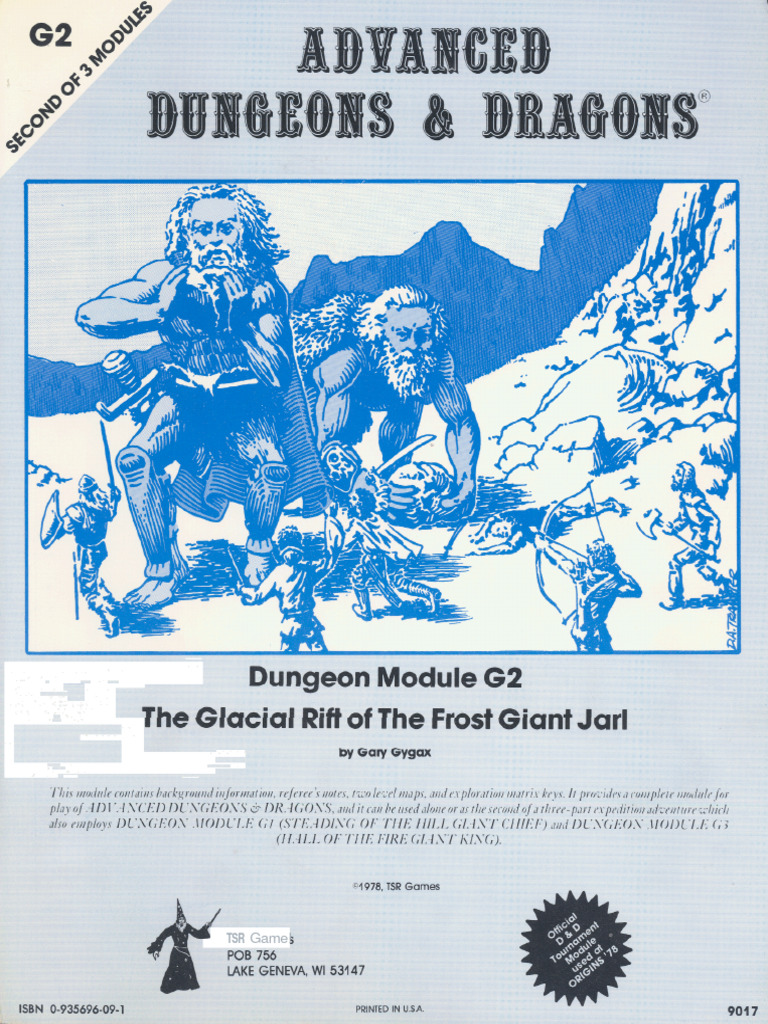 ADnD G2 Greyhawk - The Glacial Rift of The Frost Giant Jarl 1st Edition ...