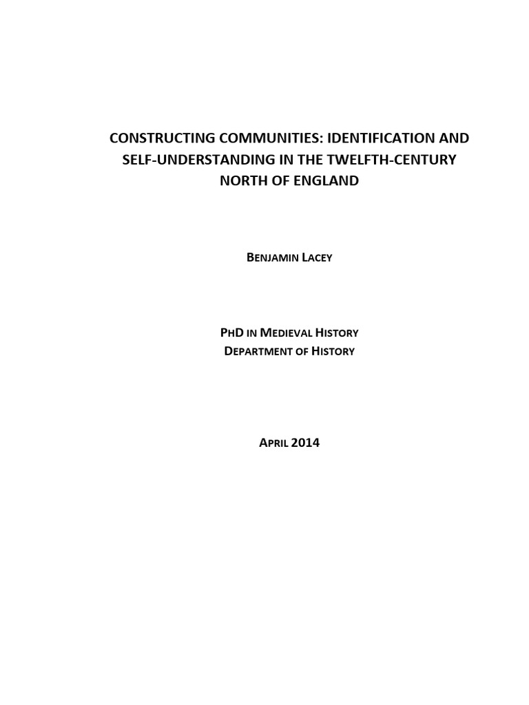 Constructing Communities England 1069-1200 Historia Narrativas | PDF | Narrative | Community