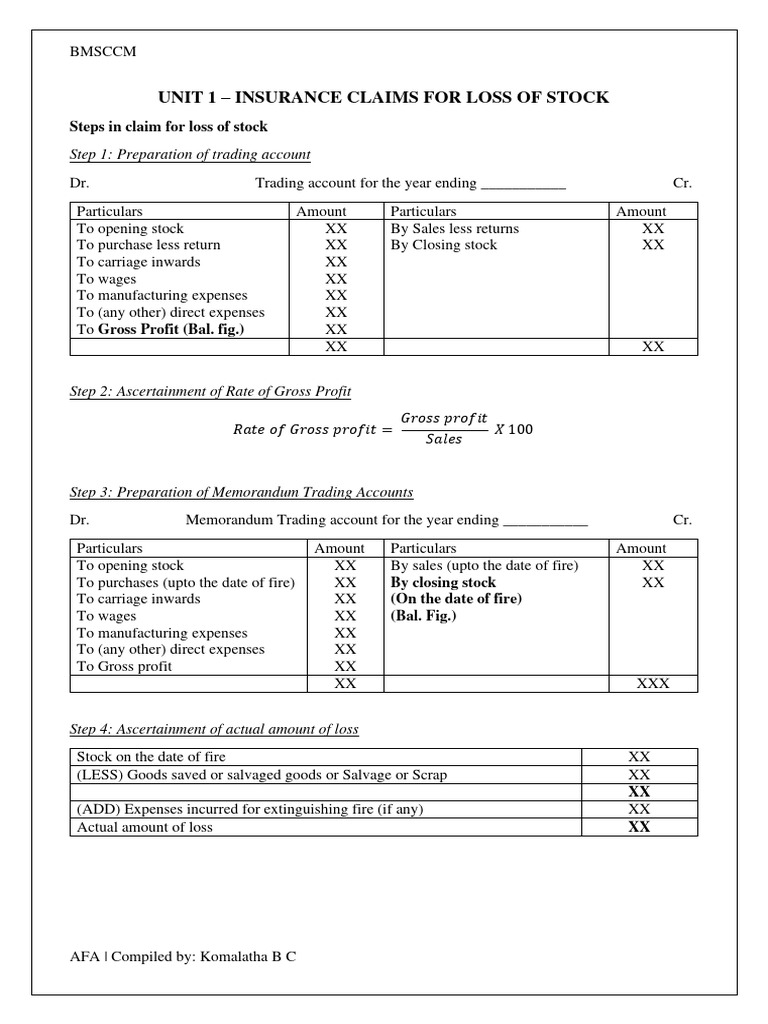 Insurance Claims for Stock Loss Guide | PDF | Stocks | Insurance