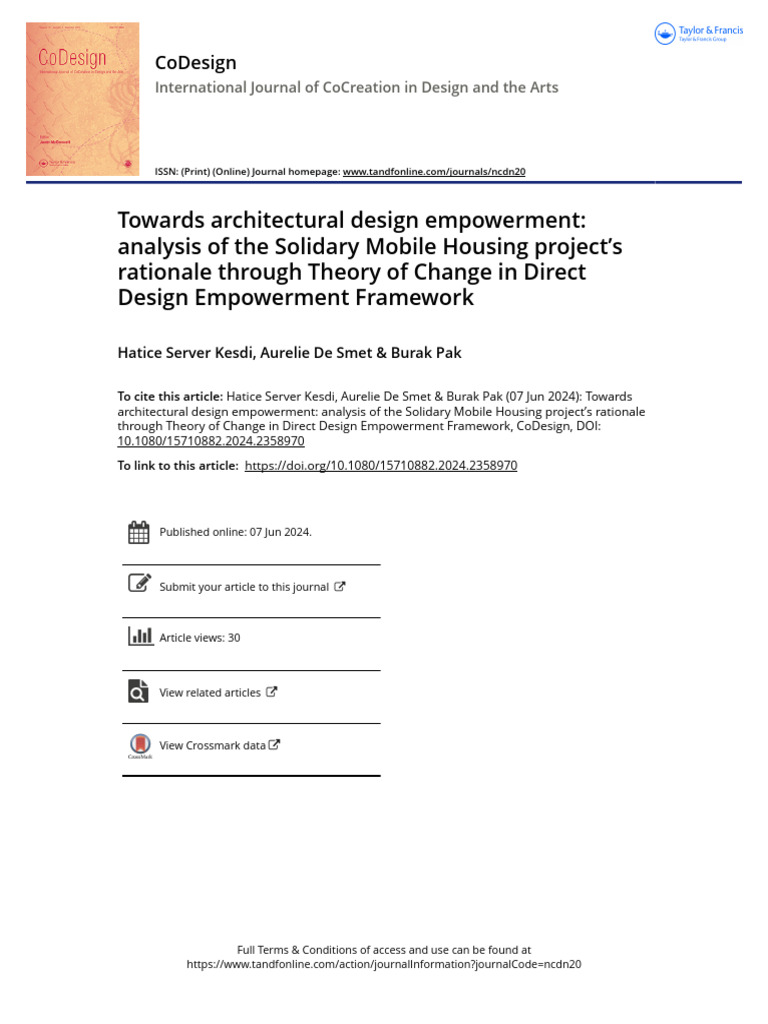 Towards architectural design empowerment analysis of the Solidary ...