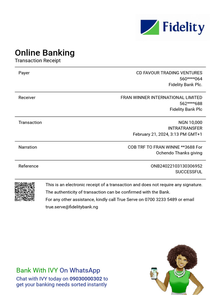 Online Banking Transaction Receipt | PDF