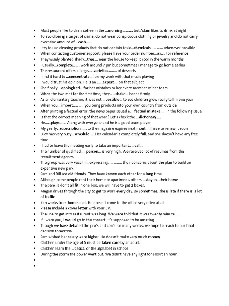 Sentence completion additions | PDF