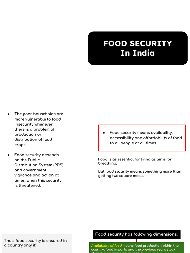 Food Security in India Full Chapter | PDF | Food Security | Famine