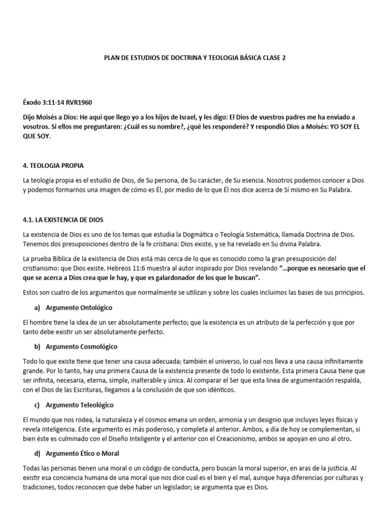 PLAN DE ESTUDIOS DOCTRINA Y TEOLOGIA Clase 2 (Recuperado ...