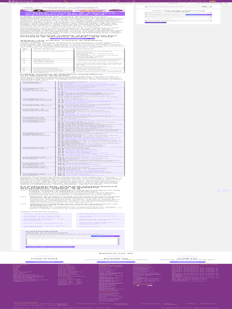 CBSE Class 8 Maths Syllabus For The Academic Year | PDF | Area | Equations