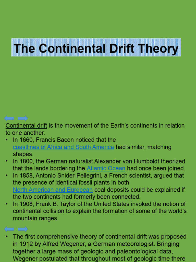 Continental Drift Theory Explained | PDF | Plate Tectonics | Nature