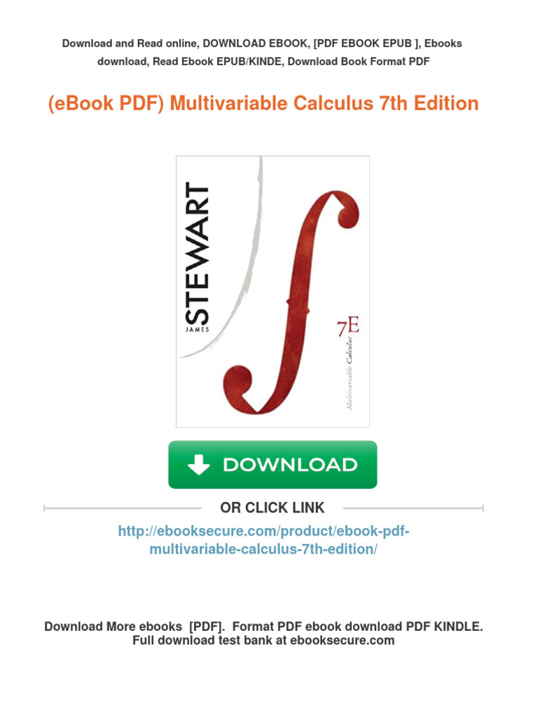(Ebook PDF) Multivariable Calculus 7Th Edition | PDF | Integral | Derivative