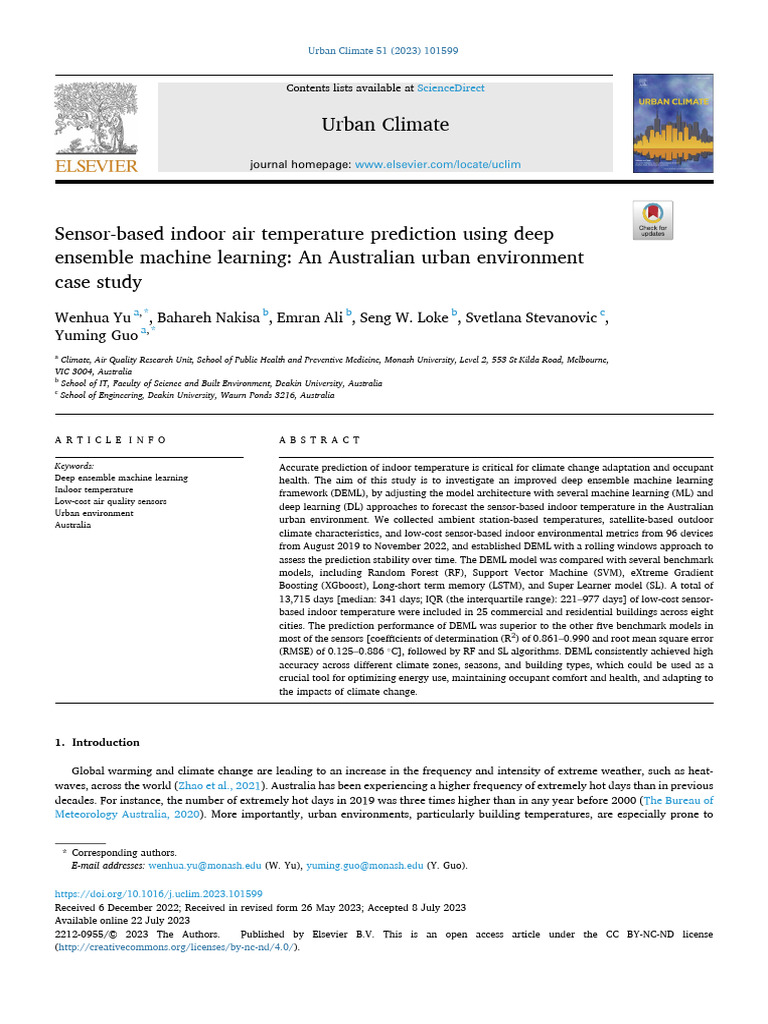 Sensor-base indoor air temperature prediction using deep ensemble machine learning | Download ...