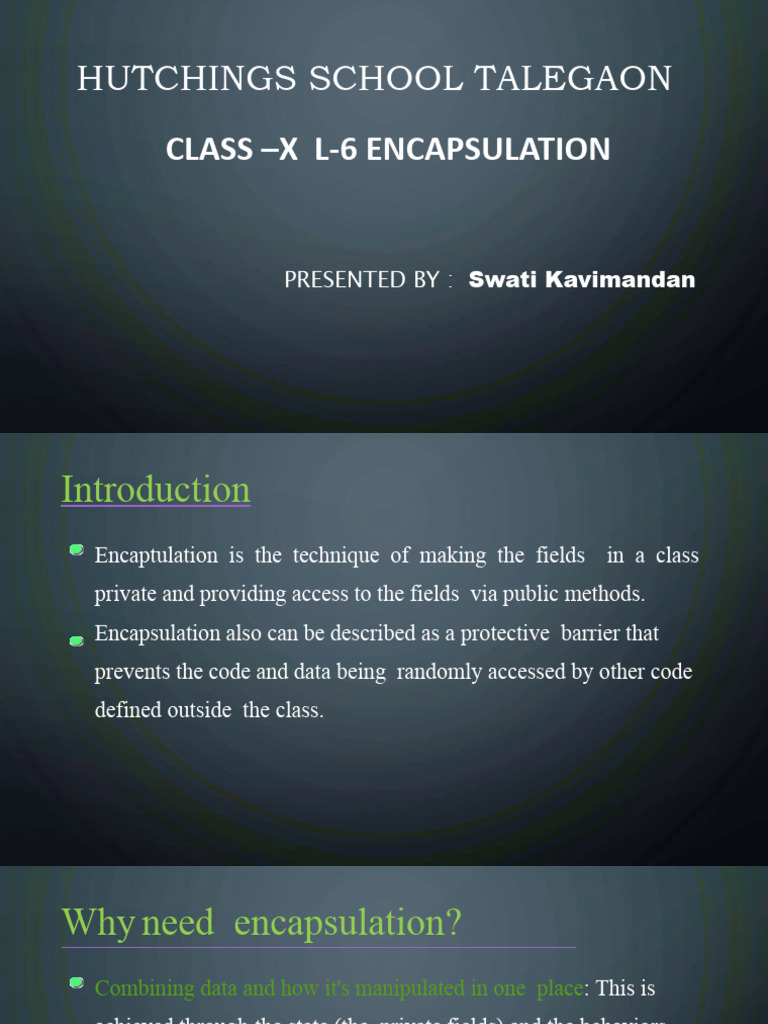 Encapsulationnew | PDF | Method (Computer Programming) | Class ...