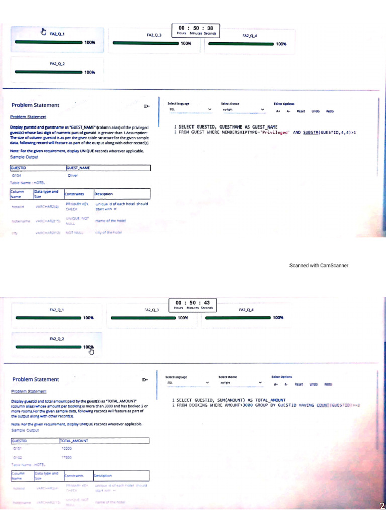Practice Problem 1 Dbms | PDF