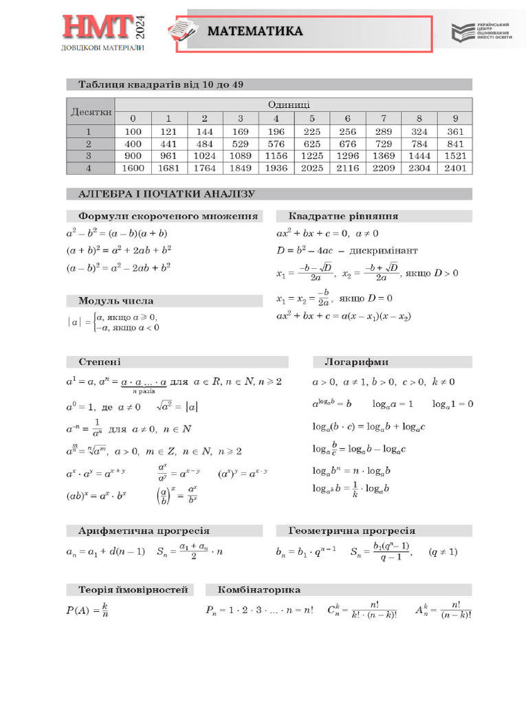 NMT 2024-Matematyka-Demo Sajt | PDF