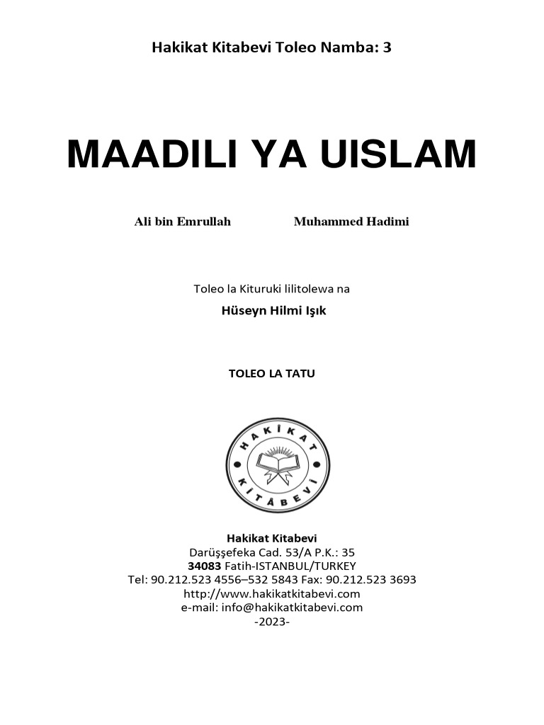 Swahili Islam Ahlaki | PDF