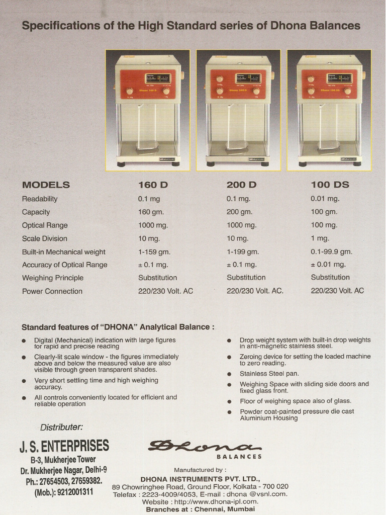 Dhona Single Pan Balance | PDF