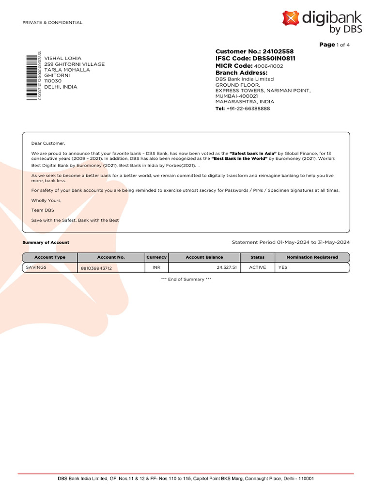 0d7101320000003107836 ESTATEMENT 052024 0d71013200000031 | PDF | Service Industries | Payments