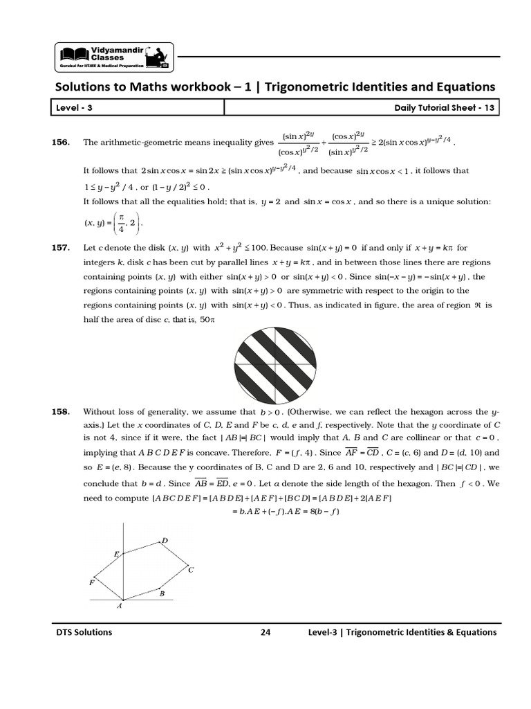 Trigonometry Solution Level-3 DTS-13 | PDF | Trigonometric Functions ...