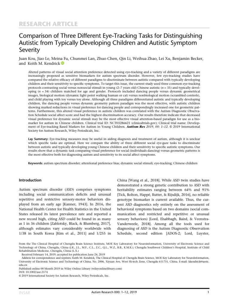 Comparison of Three Different Eye Tracking Tasks For Distinguishing ...