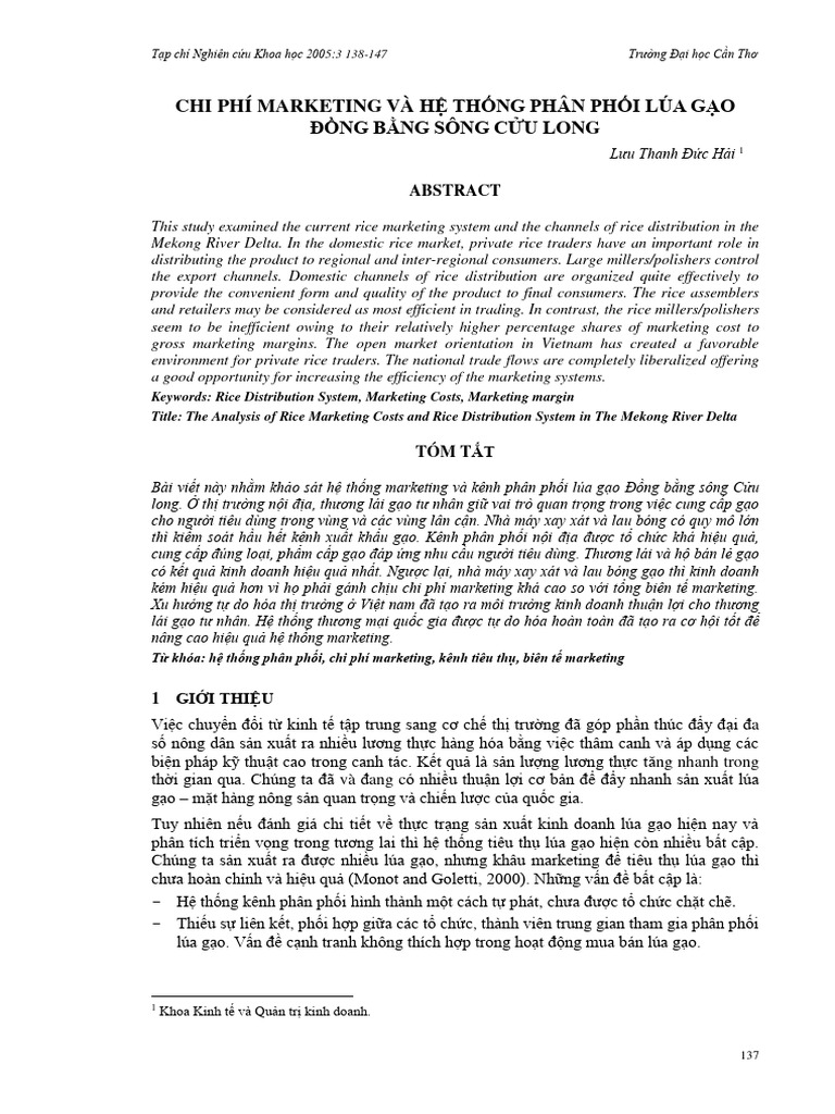 Chi Phi Marketing Va H THNG Phan Phi | PDF