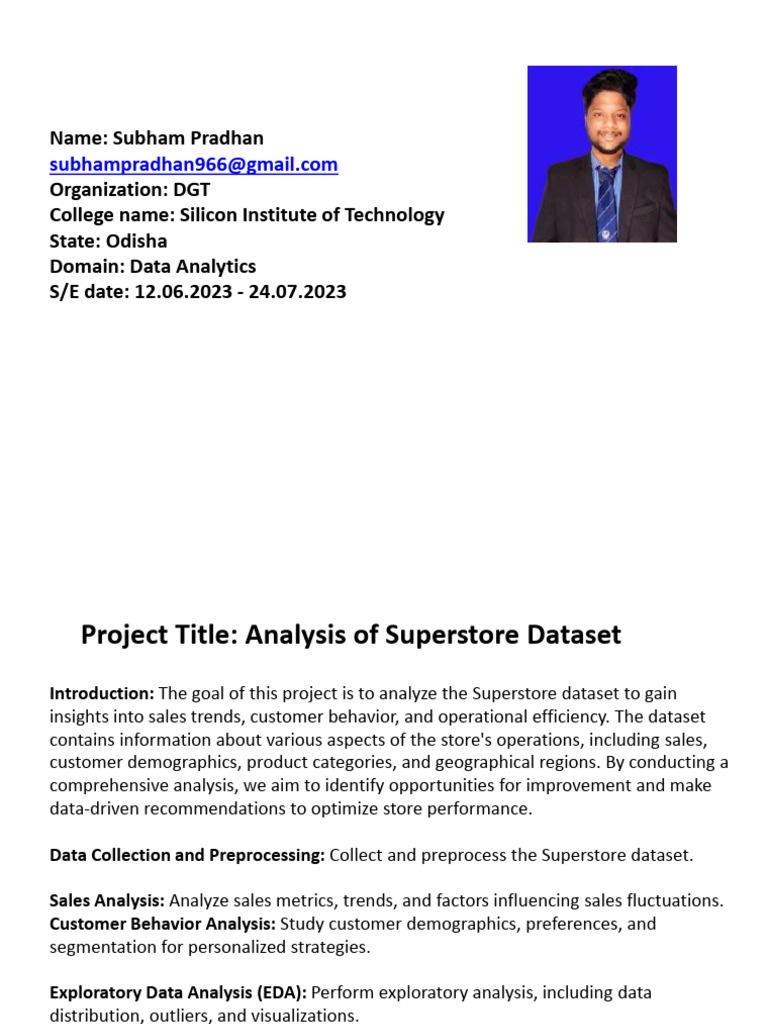 Analysis of Superstore Database | PDF | Data Analysis | Data Science