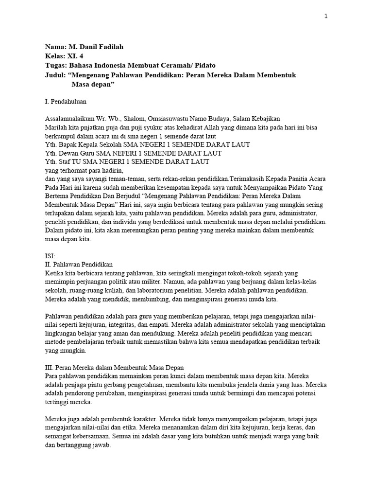 Pidato | PDF | Karier & Perkembangan | Ilmu Sosial