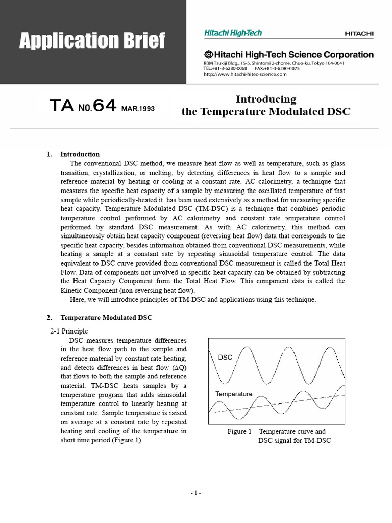 Introducing The Temp MDSC | PDF | Differential Scanning Calorimetry | Heat