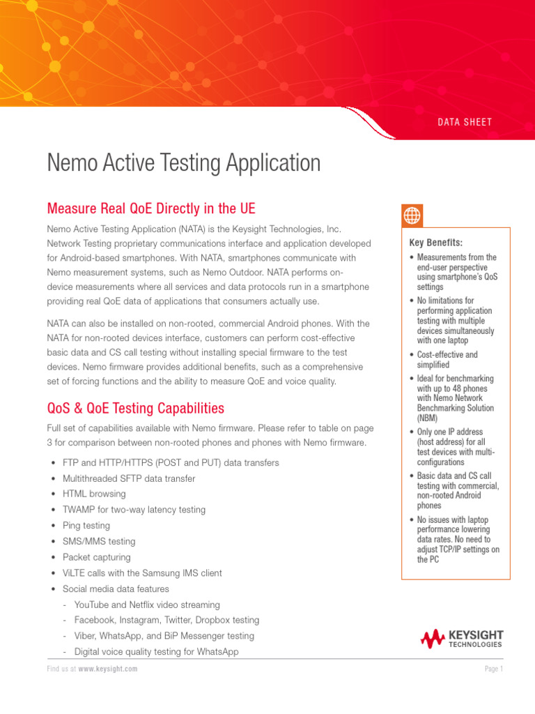 5992-2030EN Nemo Active Testing Application (NATA) DS | PDF | File ...