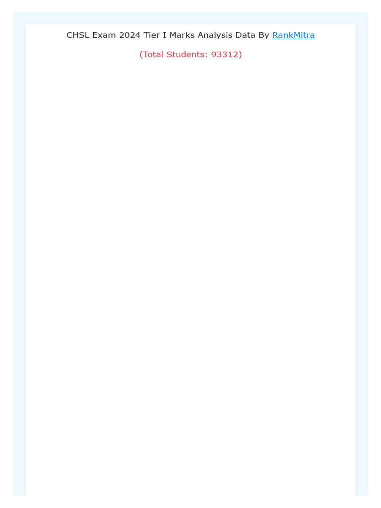 Marks Analysis Data by Rankmitra | PDF