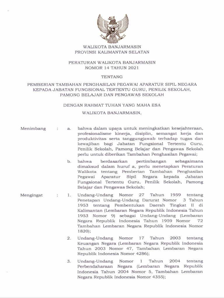 Perwal No 14 Tahun 2021 | PDF