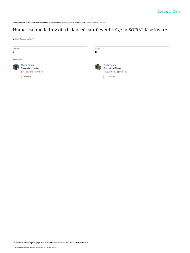 Proracun Balansirane Konzole Sofistik | PDF