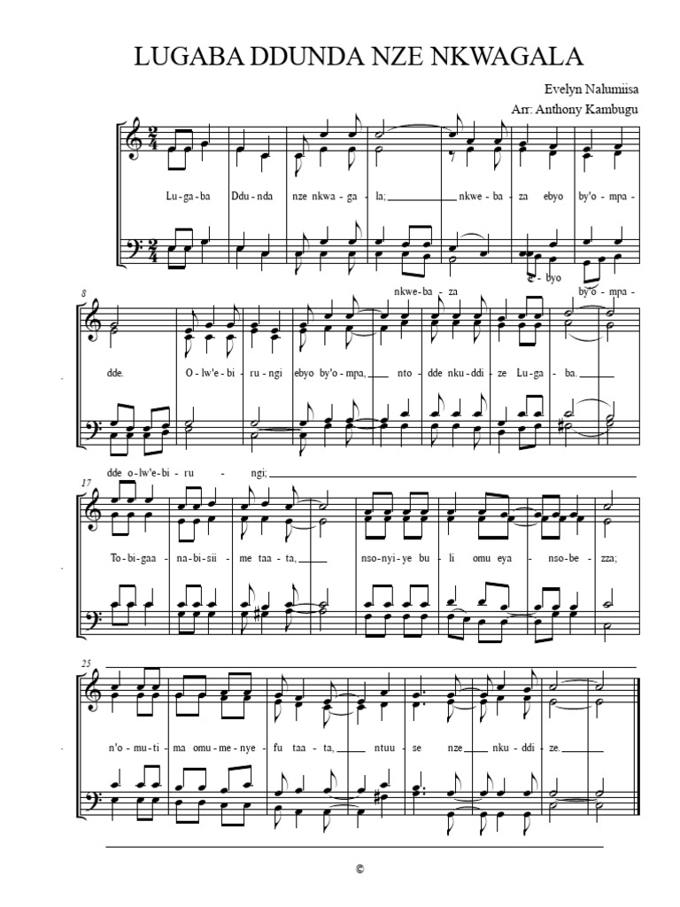 Lugaba Ddunda - Arr Anthony Kambugu | PDF