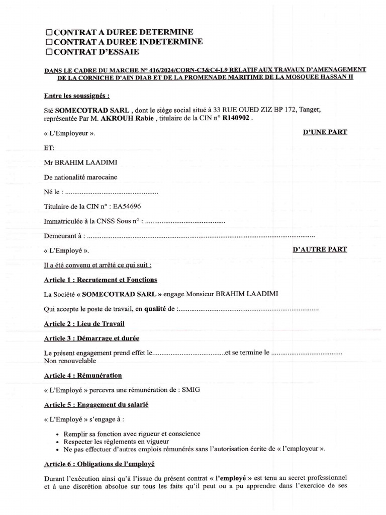 CONTRAT | PDF