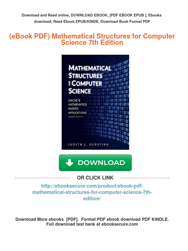 (Ebook PDF) Mathematical Structures For Computer Science 7Th Edition | PDF | First Order Logic ...
