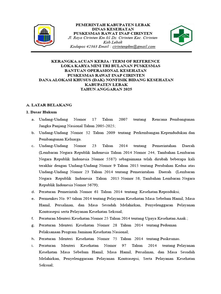 Draft Tor PMT 2025 | PDF | Ilmu Sosial