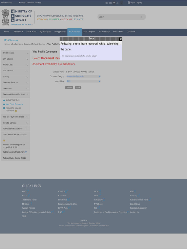 Downloading Public Documents from MCA | PDF | Computing