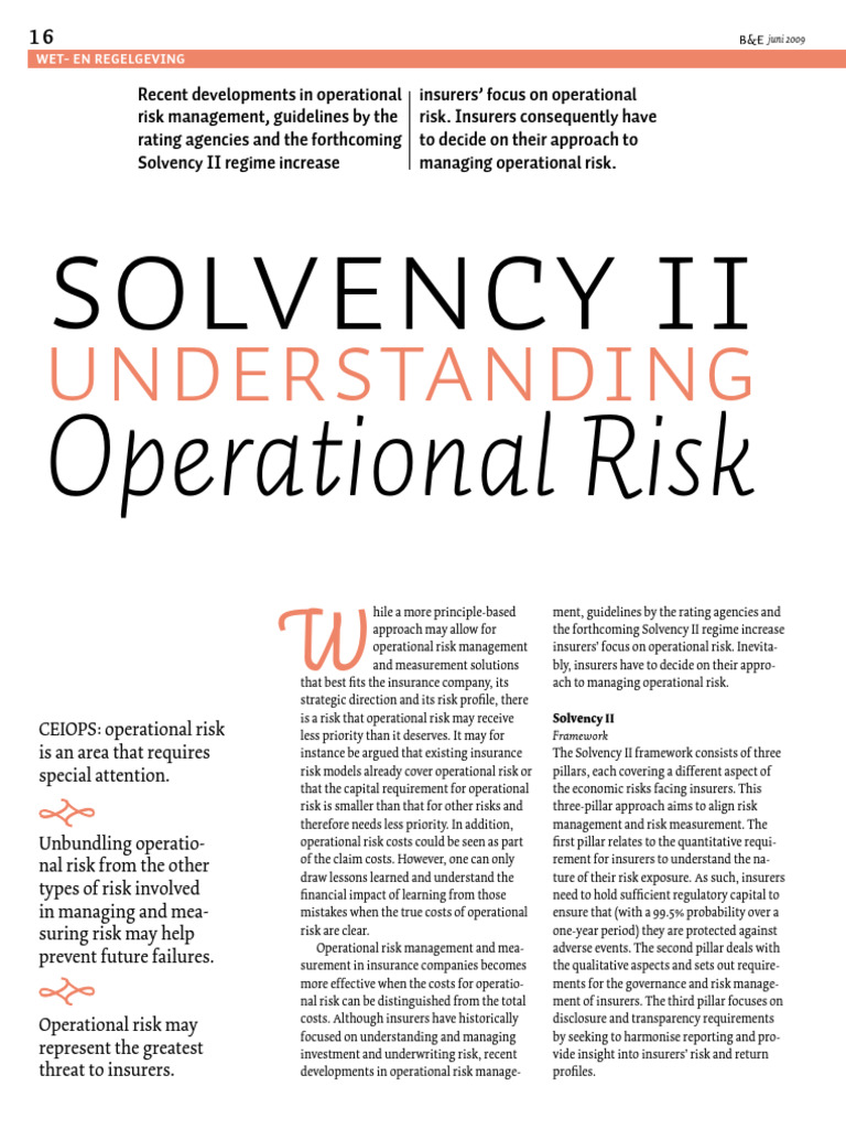 XII Solvency-II-Understanding-Operational-Risk | PDF | Operational Risk ...