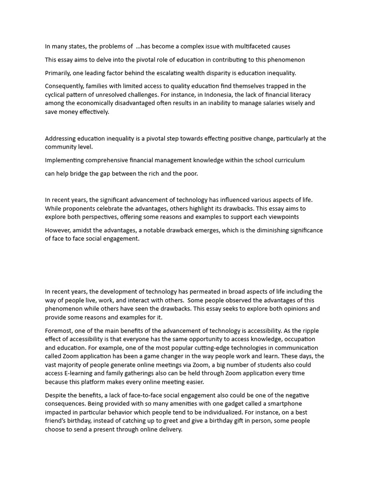 Ielts Writing 2 | PDF | Educational Technology | Economic Inequality