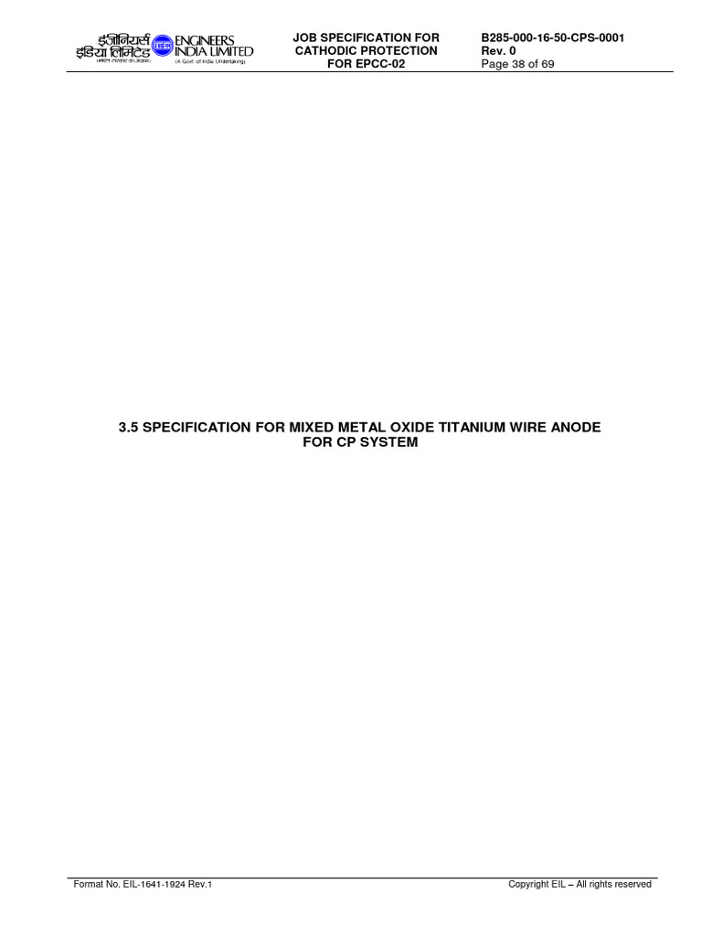 Wire Anode Specs | PDF | Anode | Polyethylene