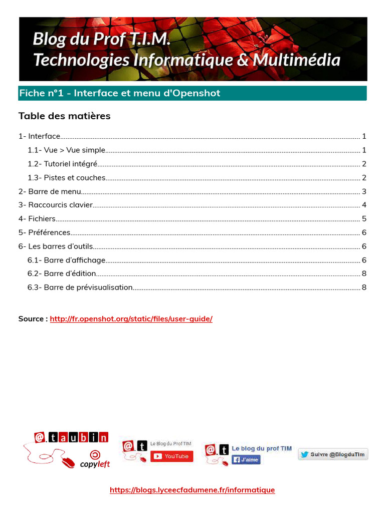 Interface et menu d'OpenShot expliqués | PDF | Interface graphique | Vidéo