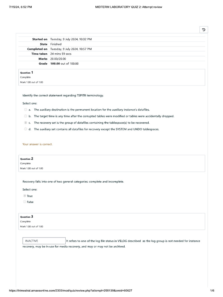 Database Midterm Lab Quiz 2 Pdf