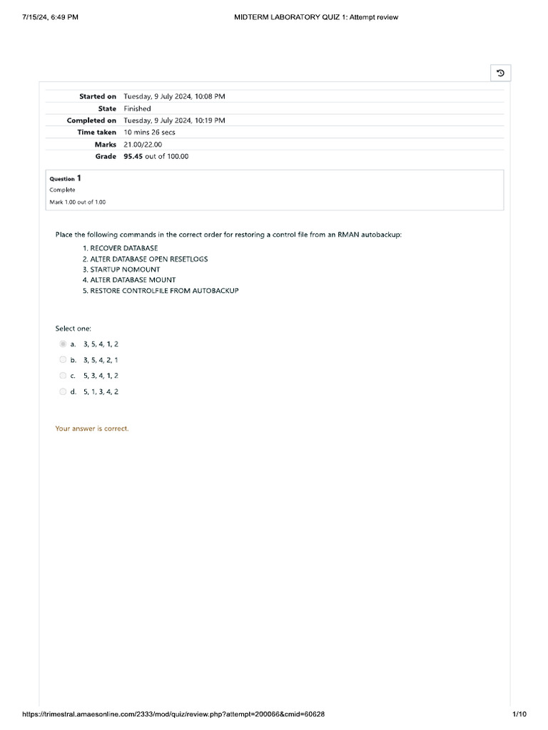 Database Midterm Lab Quiz 1 | PDF
