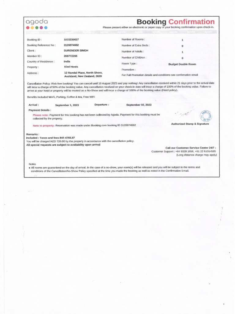 Hotel Ticket | PDF