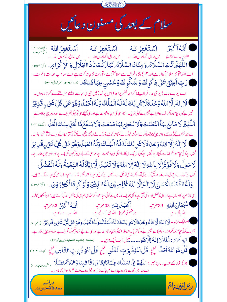 Namaz Ke Baad Ke Azkar x4 | PDF
