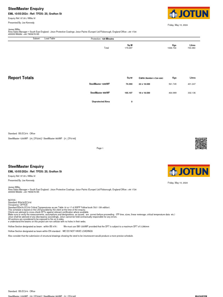 97.00 J Wilks Irl Jotun DFT Loadings | PDF