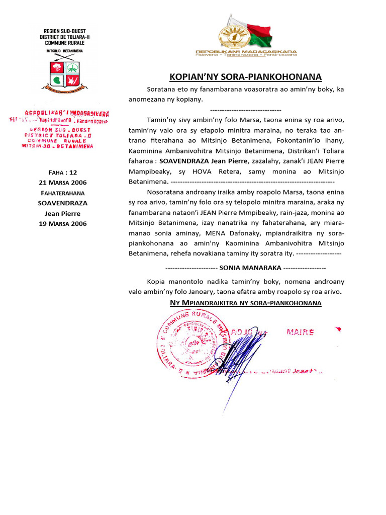 KOPIA Logo Mitsinjo SOAVENDRAZA Jean Pierre | PDF