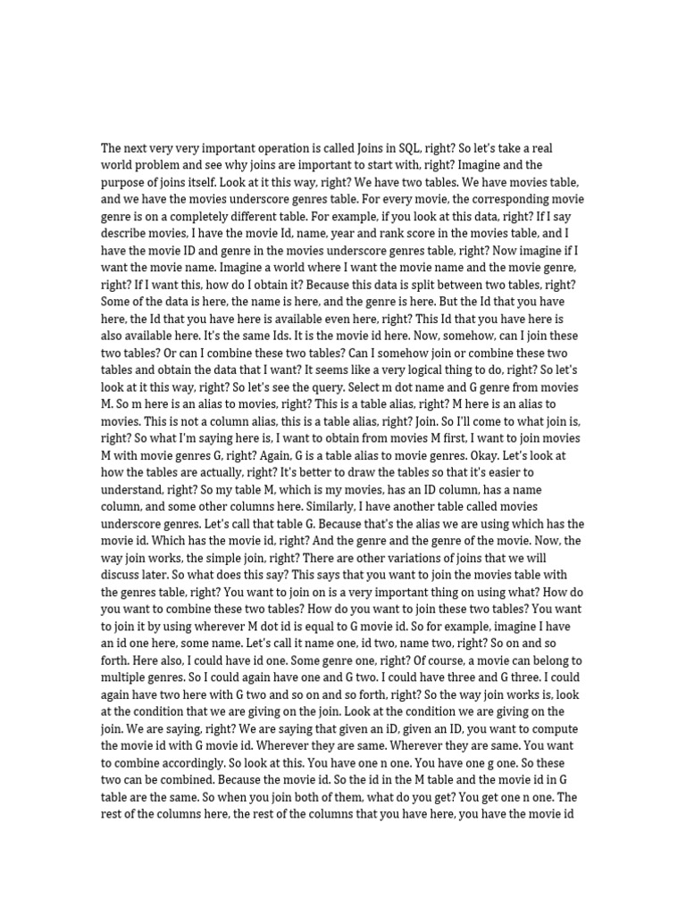 Understanding SQL Joins Explained | PDF | Table (Database) | Information Retrieval